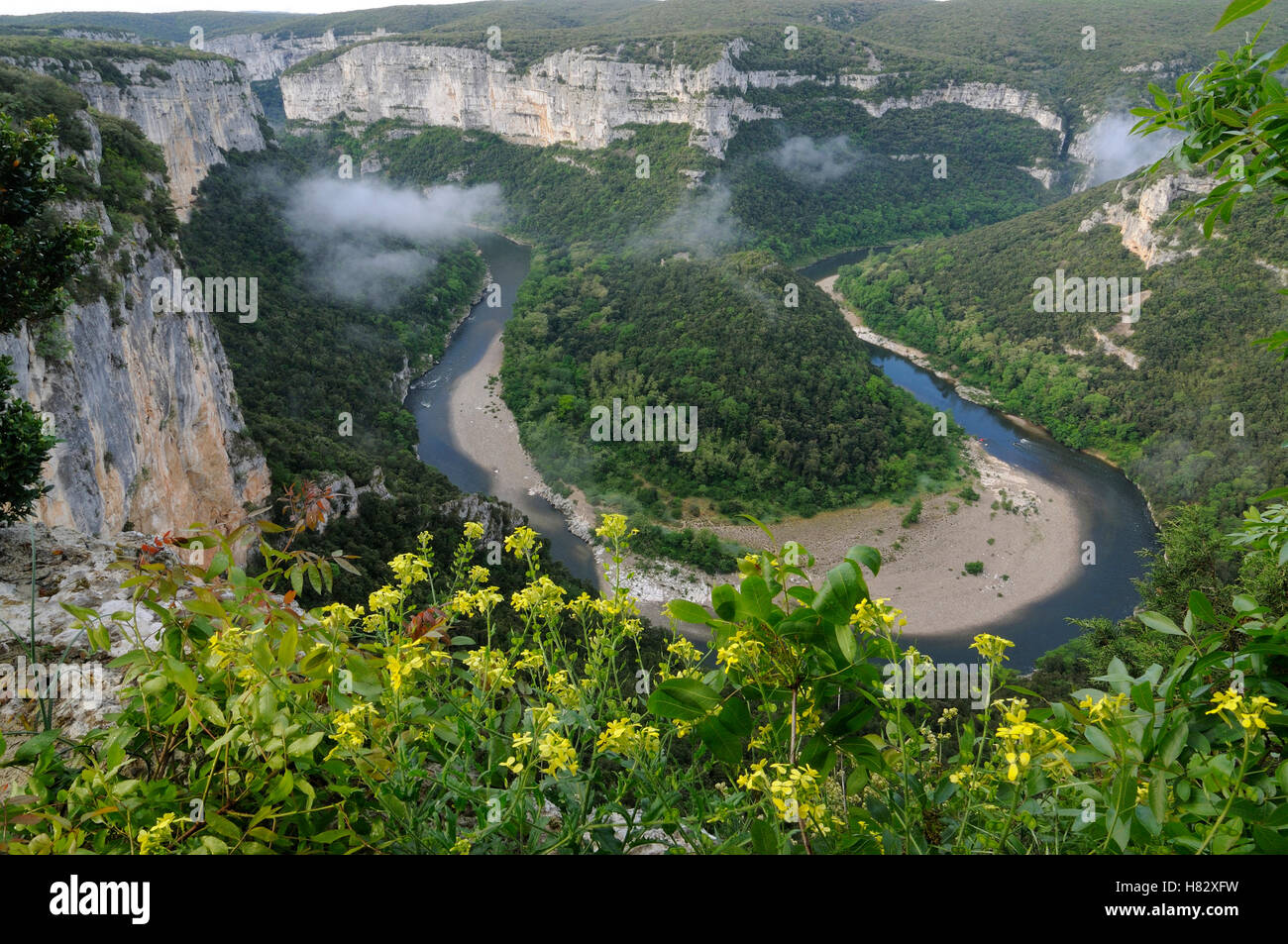 Gorges along the Ardeche River, France Stock Photo - Alamy