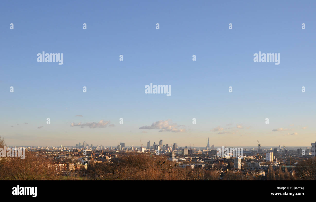 Blue skies over the London skyline Stock Photo - Alamy