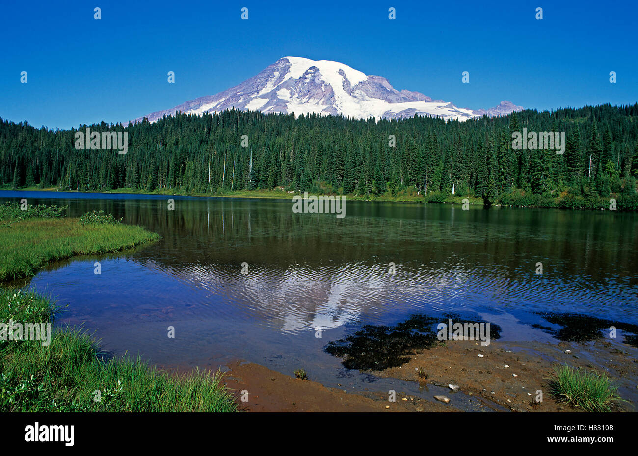 Reflection Lake and Mount Rainier, Mount Rainier National Park ...