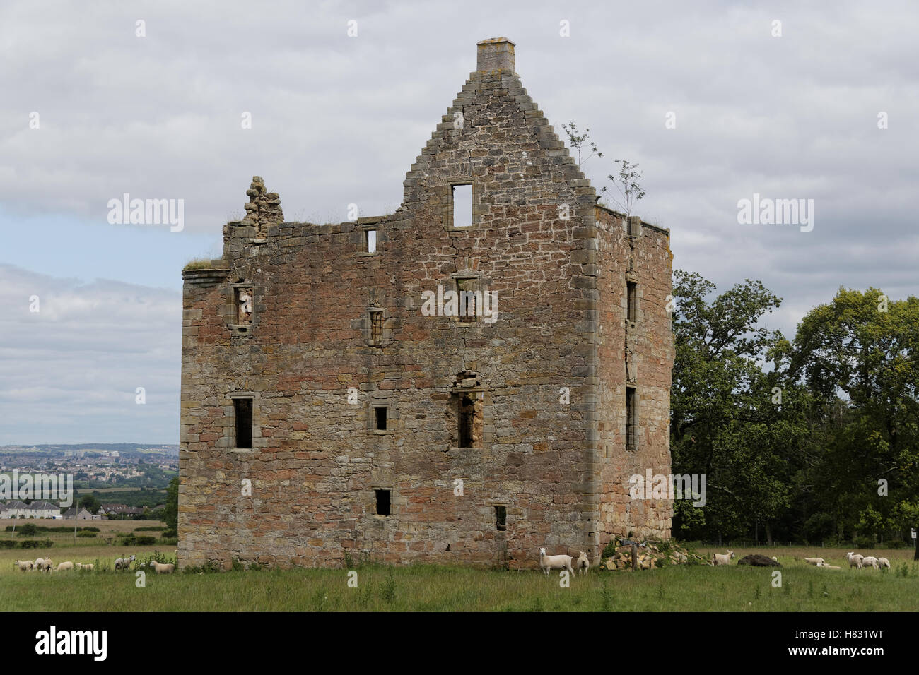 Gilbertfield Castle is a ruined 17th-century castle in Scotland Stock ...