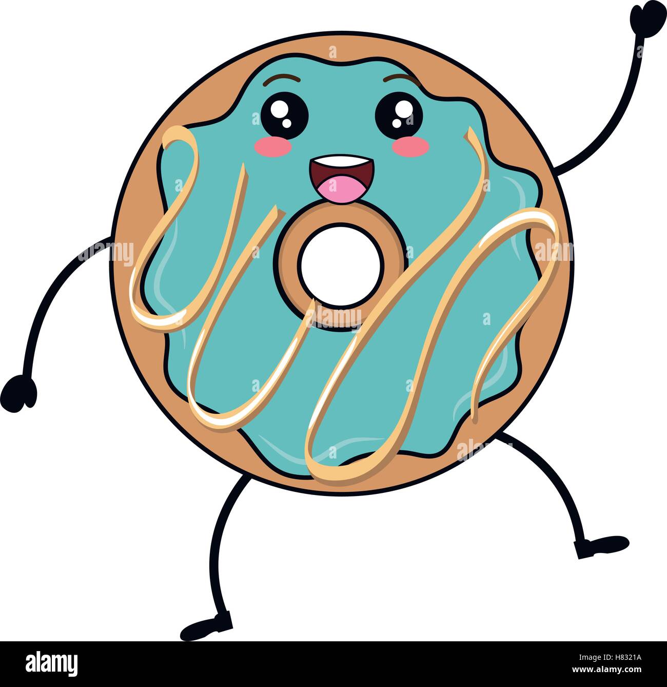 delicious donut comic character vector illustration design Stock Vector ...