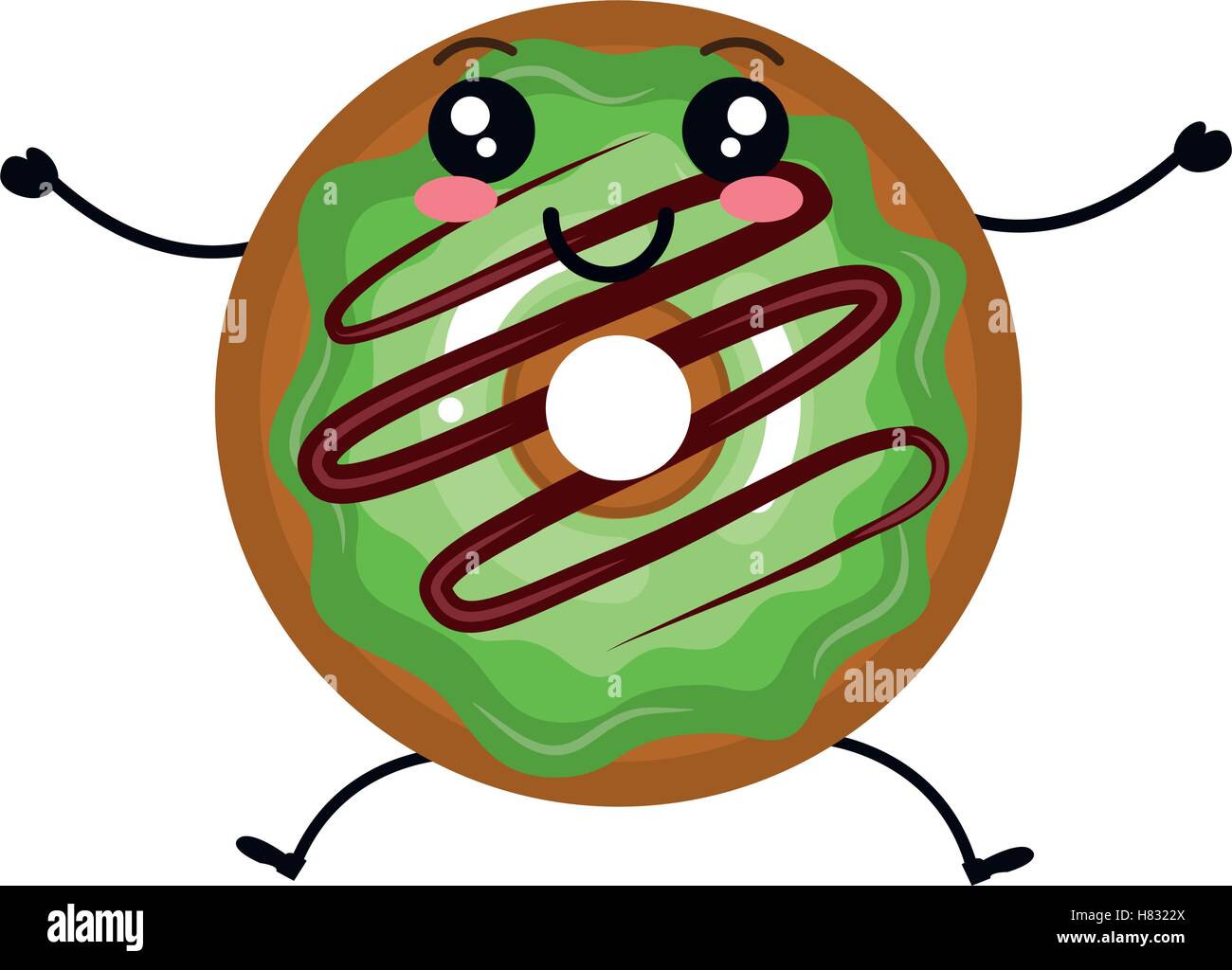 delicious donut comic character vector illustration design Stock Vector ...