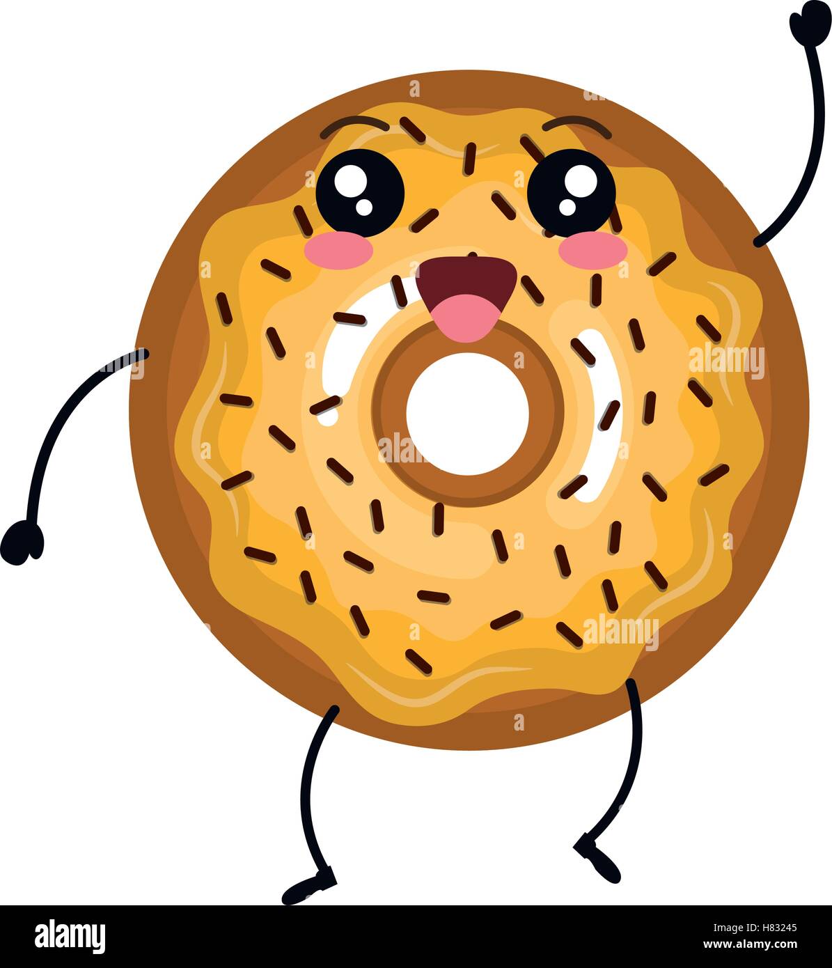 delicious donut comic character vector illustration design Stock Vector ...