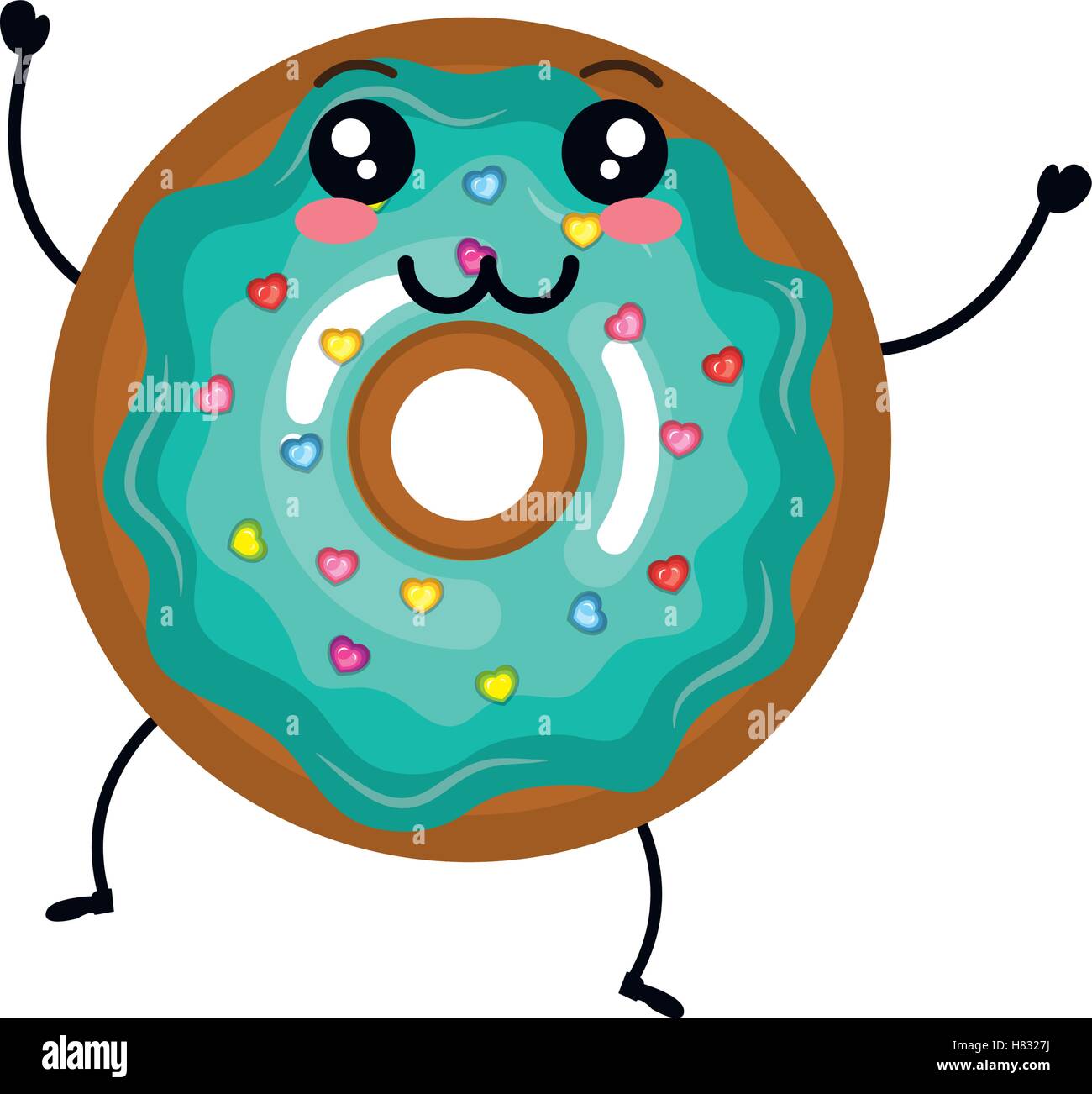 delicious donut comic character vector illustration design Stock Vector ...