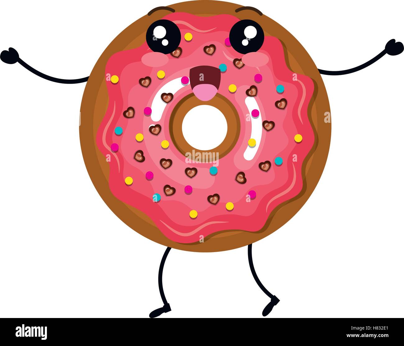 delicious donut comic character vector illustration design Stock Vector ...