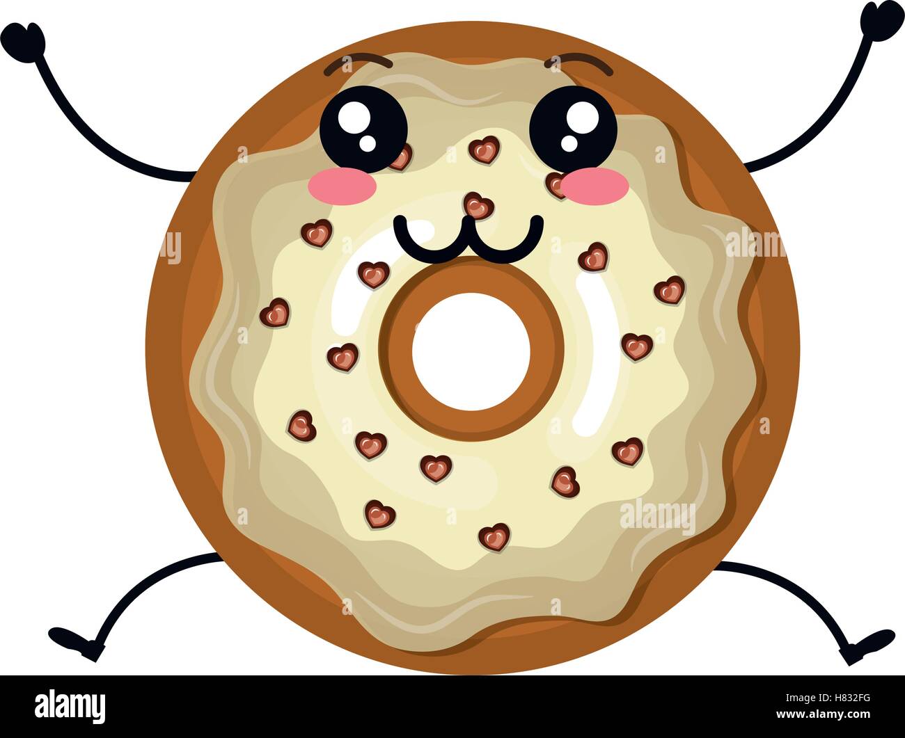 delicious donut comic character vector illustration design Stock Vector ...