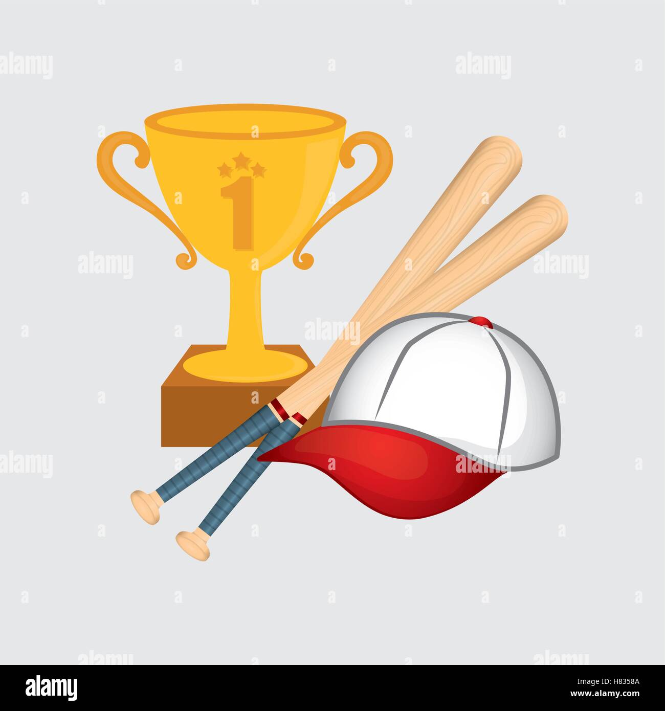 baseball cup hat bats icon vector illustration graphic design Stock ...