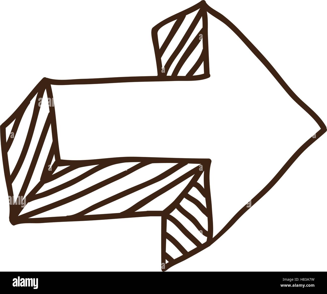 arrow with direction icon over white background. draw design. vector ...