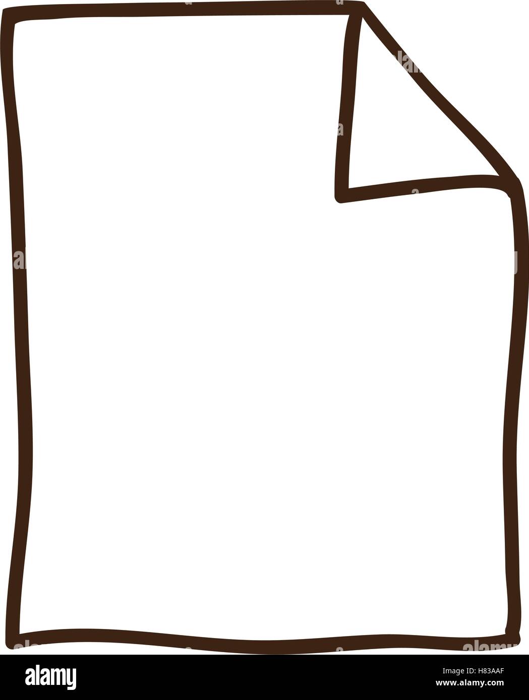 document paper page icon over white background. draw design. vector ...