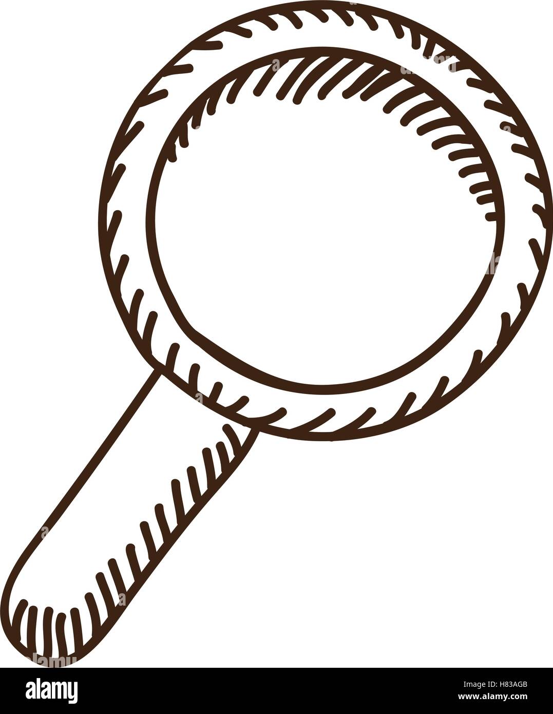 magnifying glass tool icon over white background. draw design. vector ...