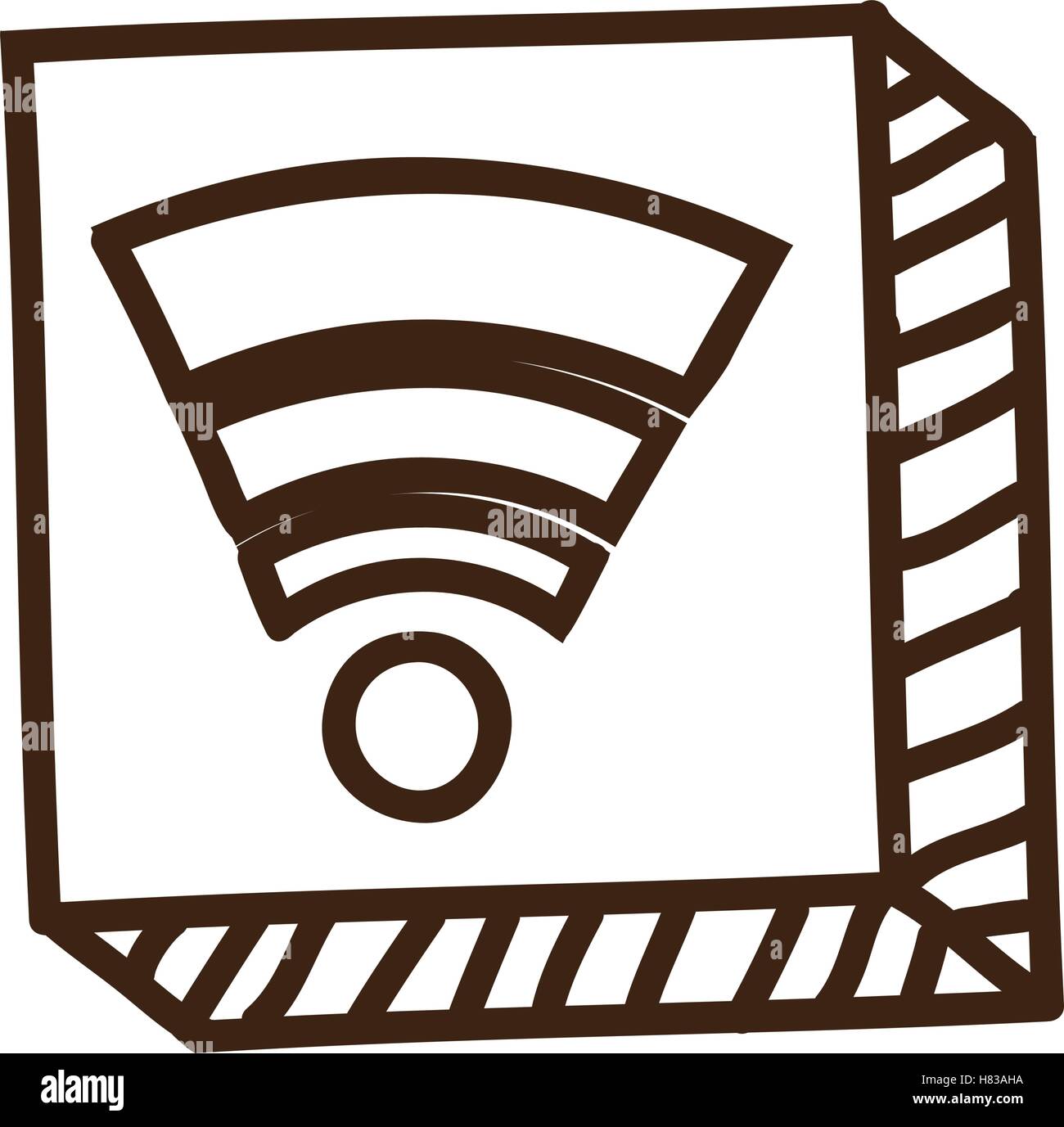 silhouette of wifi wireless icon over white background. draw design ...