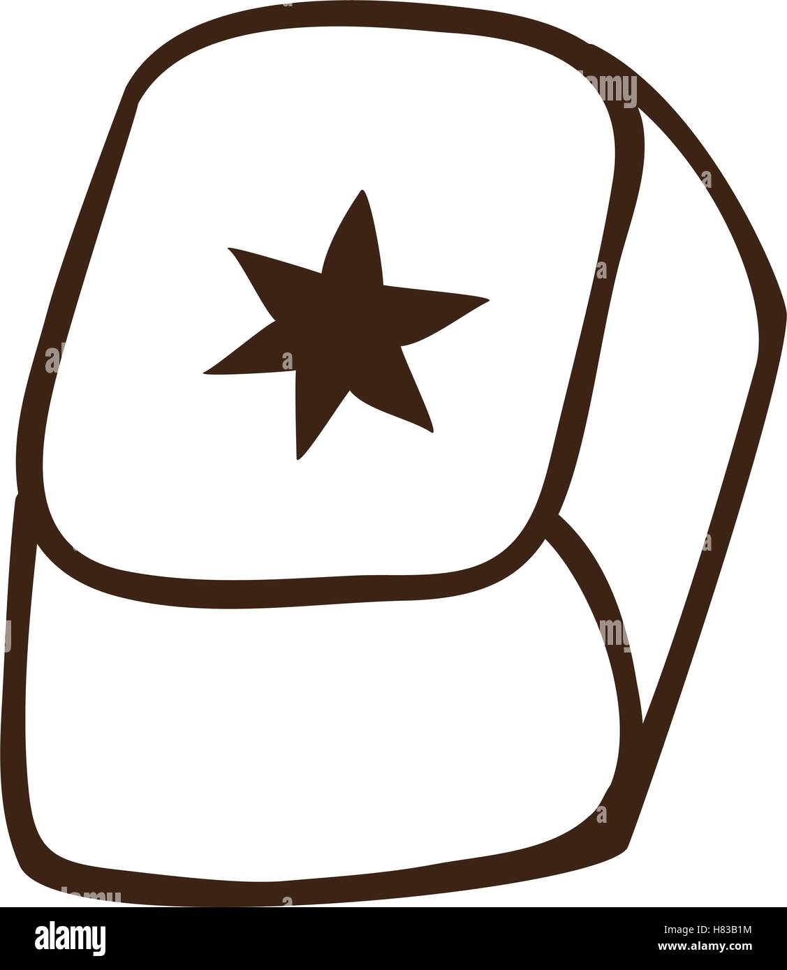 star button icon over white background. draw design. vector ...