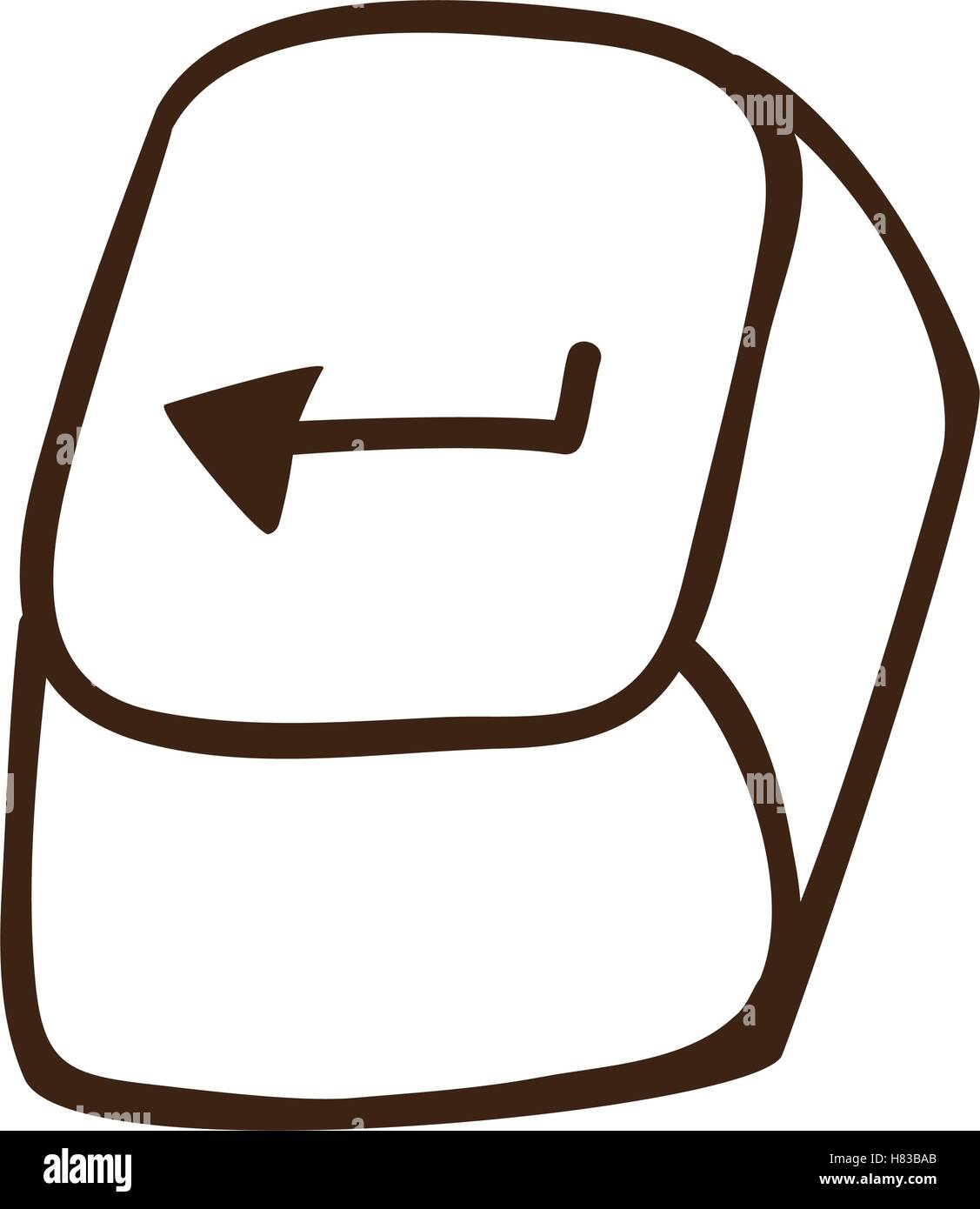 enter arrow button icon over white background. draw design. vector ...