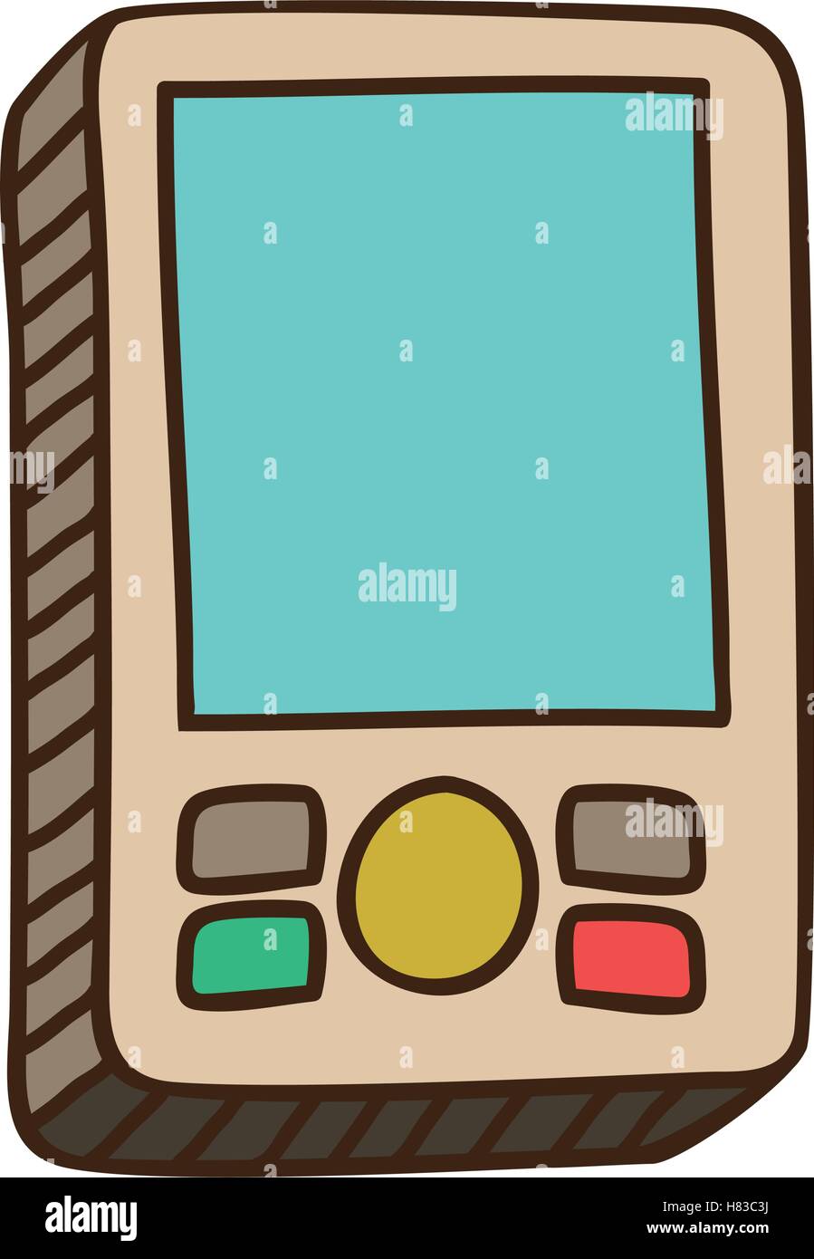 retro videogame with buttons icon over white background. draw design ...