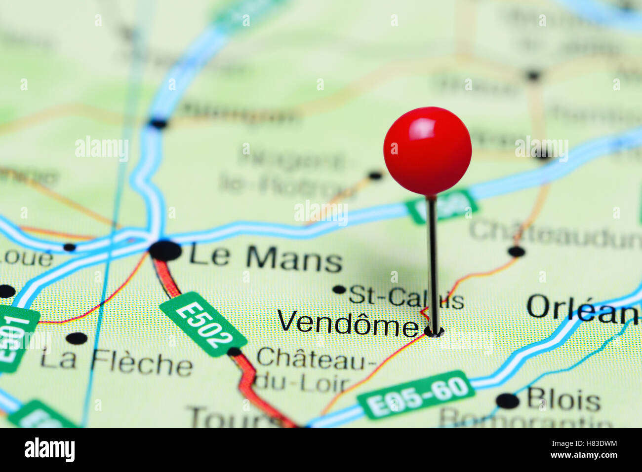 Vendome on a map hi-res stock photography and images - Alamy