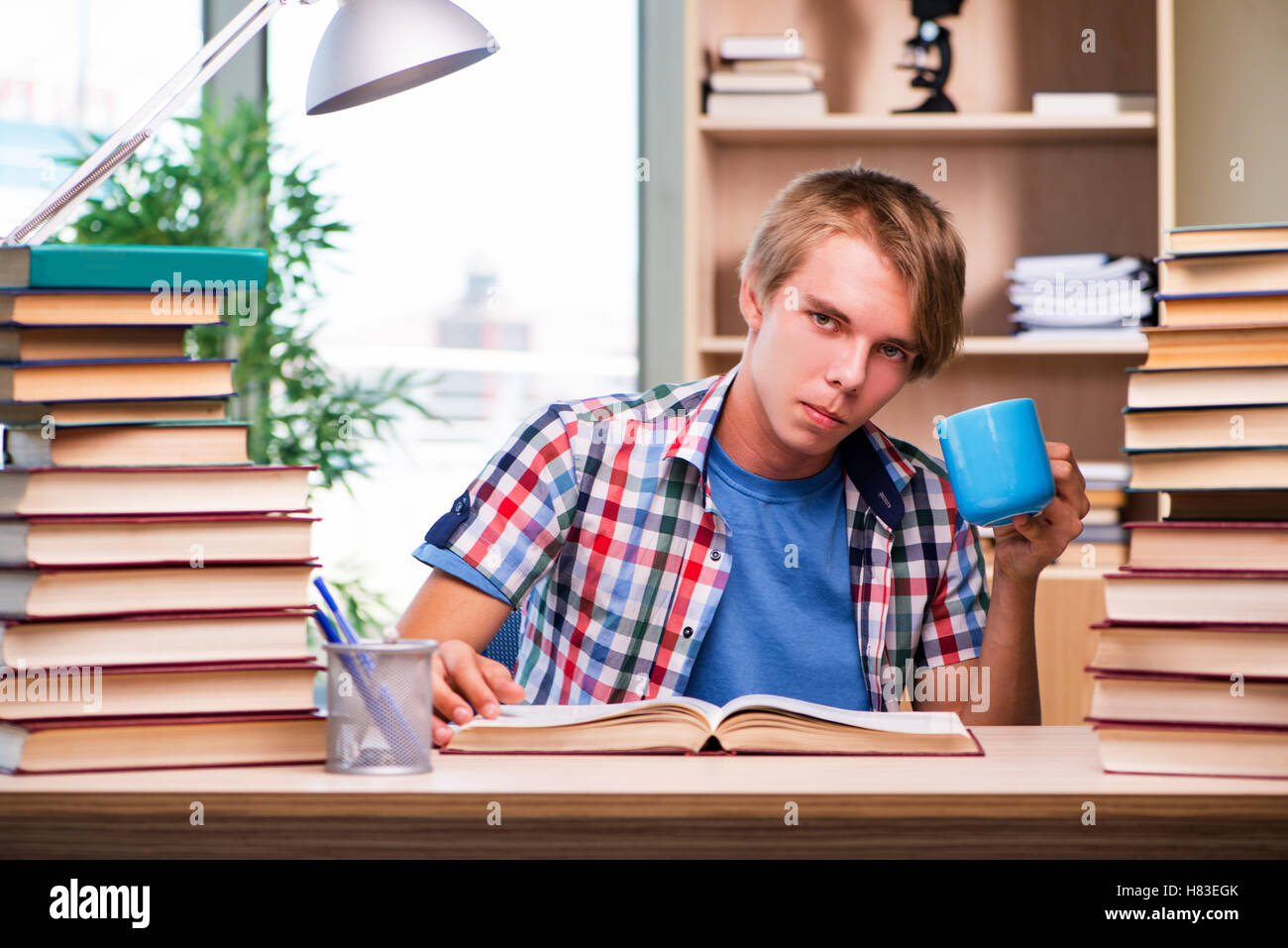 Young student preparing for university exams Stock Photo - Alamy