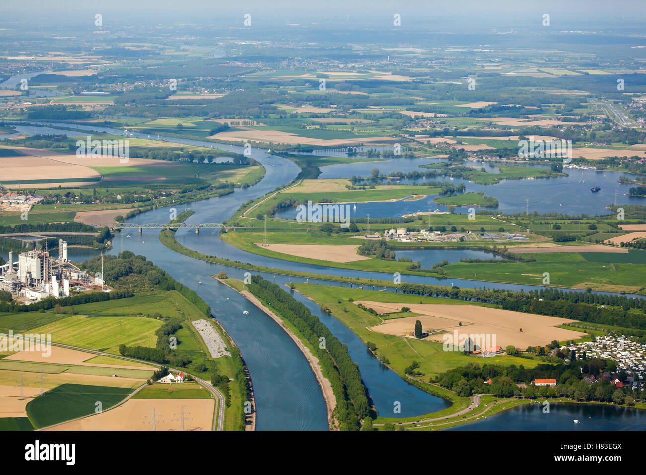 River Maas and the Lateraal channel, Roermond, Netherlands Stock Photo ...