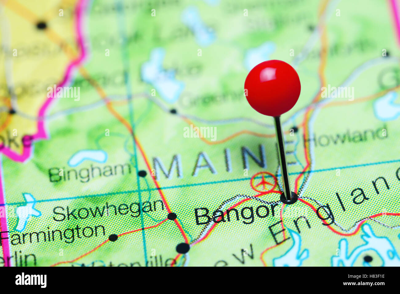 Maine map hi-res stock photography and images - Alamy