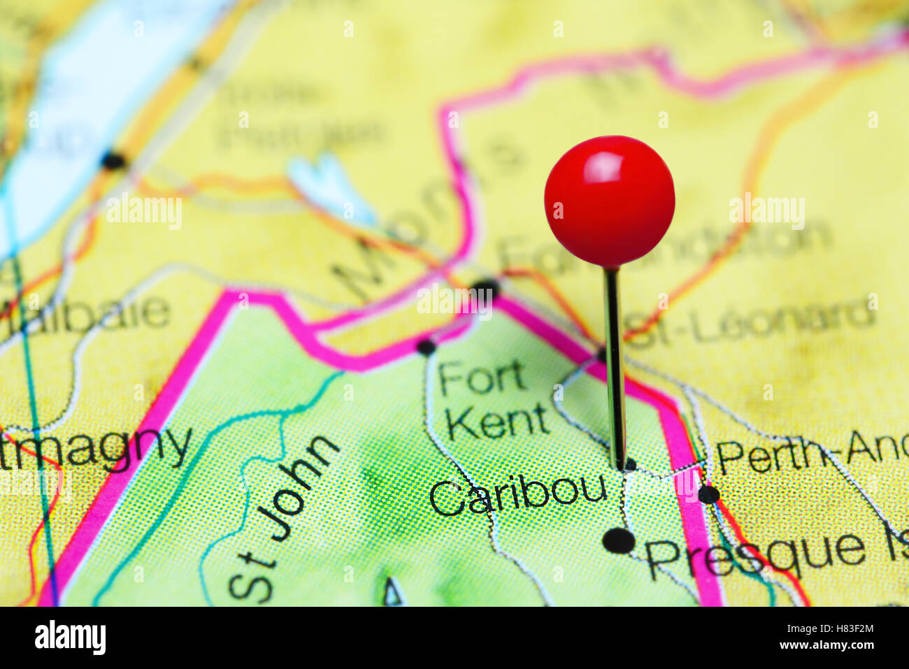 Caribou maine map hi-res stock photography and images - Alamy