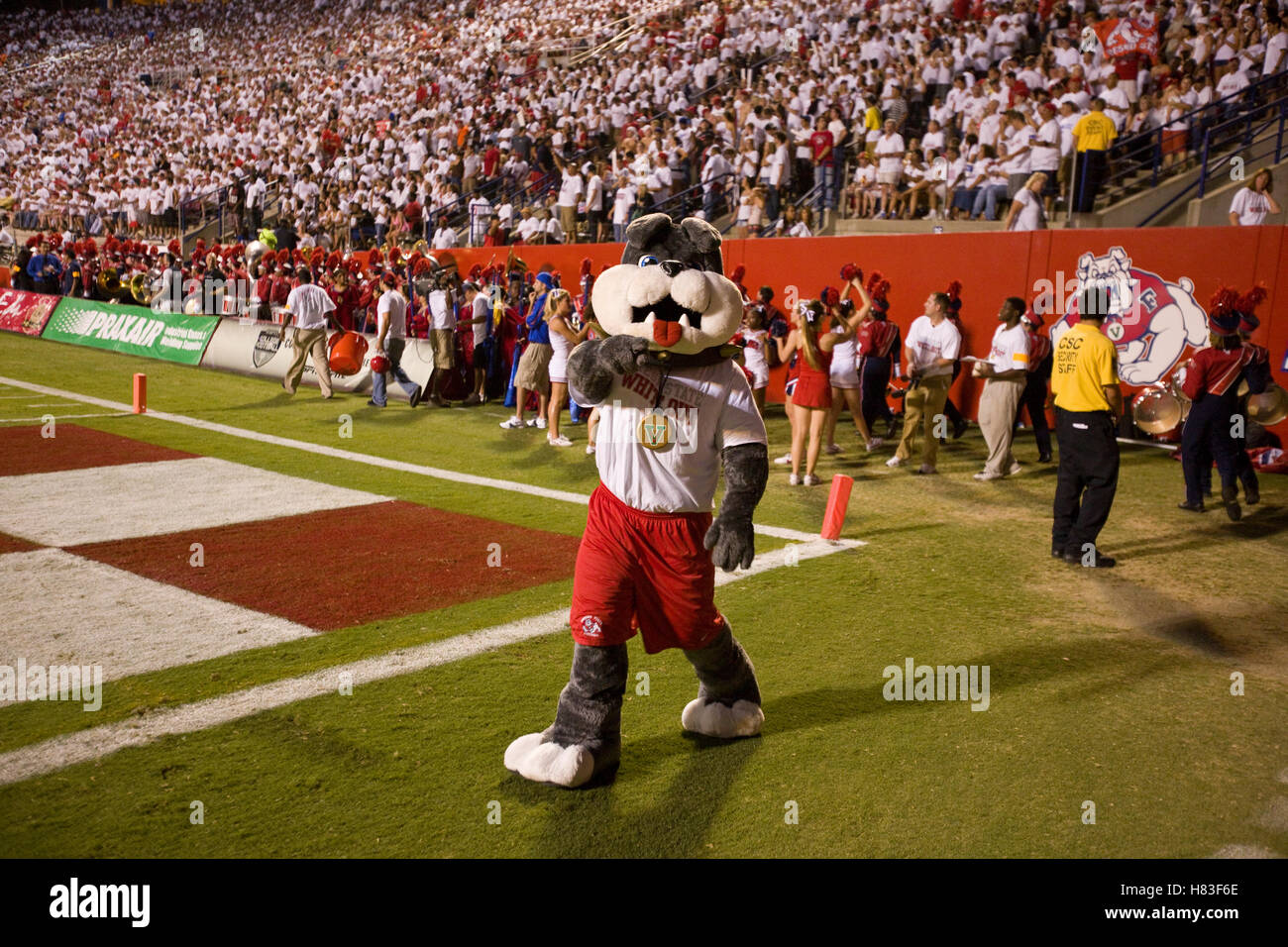 Sep. 18, 2009; Fresno, CA, USA; The Fresno State Bulldogs mascot during ...