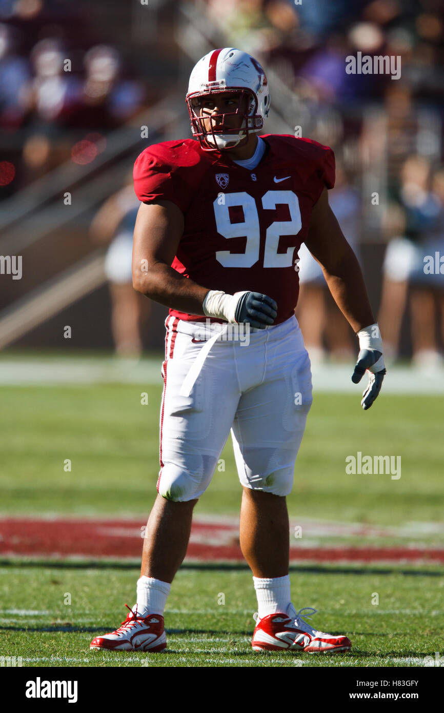 September 4, 2010; Stanford, CA, USA; Stanford Cardinal defensive lineman Sione Fua (92) during ...