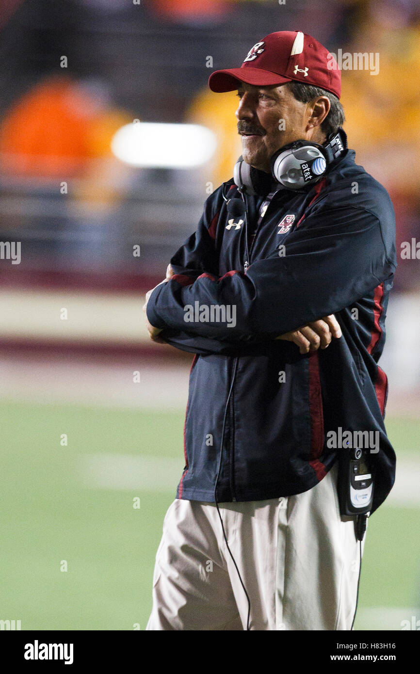 October 2, 2010; Chestnut Hill, MA, USA; Boston College Eagles head ...