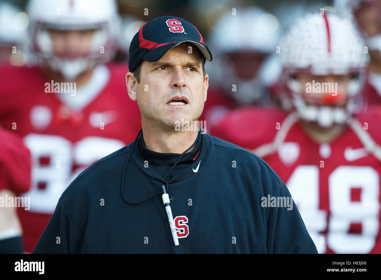 November 27, 2010; Stanford, CA, USA; Stanford Cardinal head coach Jim ...