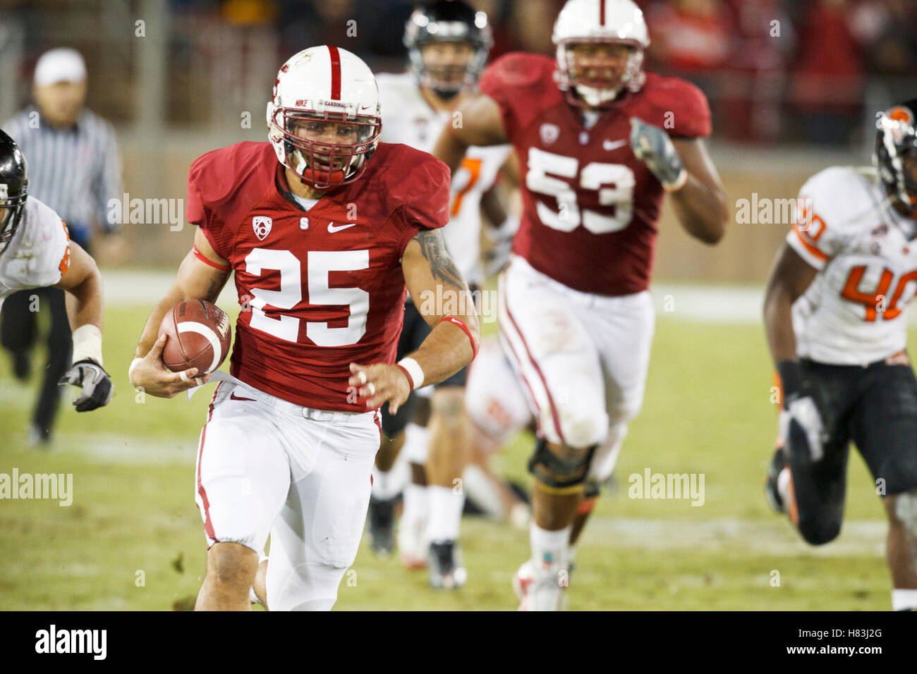 November 27, 2010; Stanford, CA, USA; Stanford Cardinal running back ...