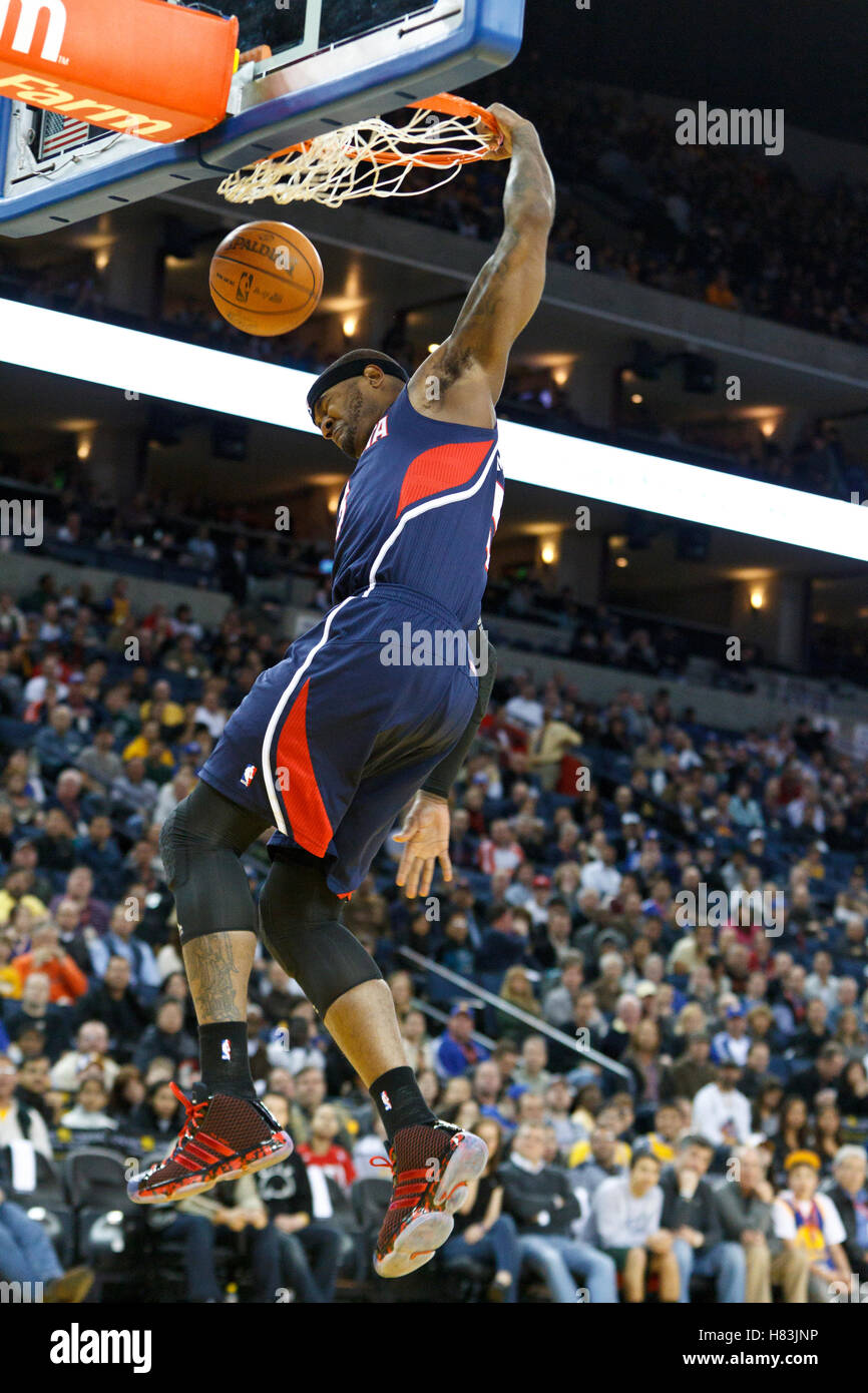 February 25, 2011; Oakland, CA, USA; Atlanta Hawks power forward Josh ...