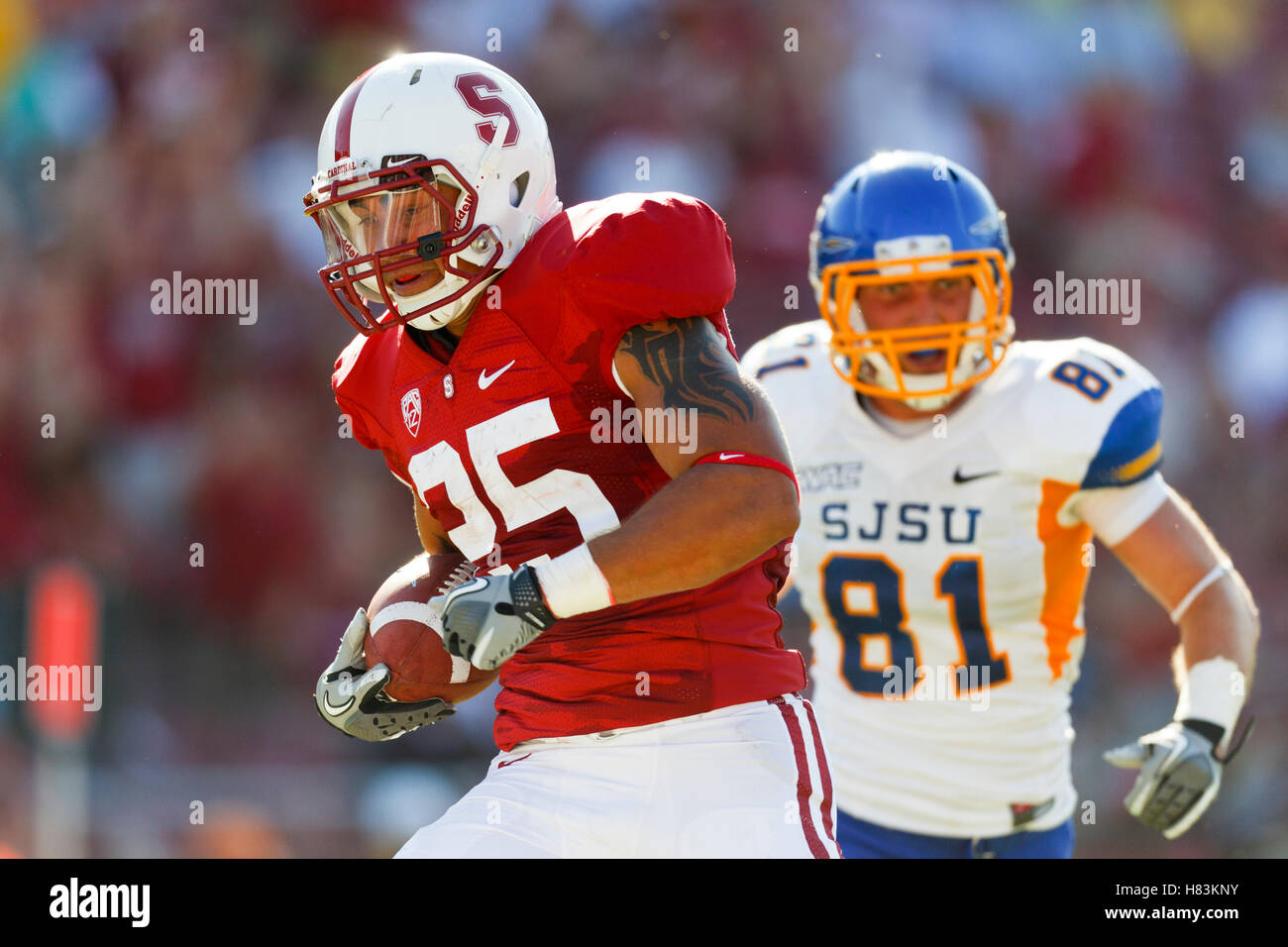 September 3, 2011; Stanford, CA, USA; Stanford Cardinal running back ...