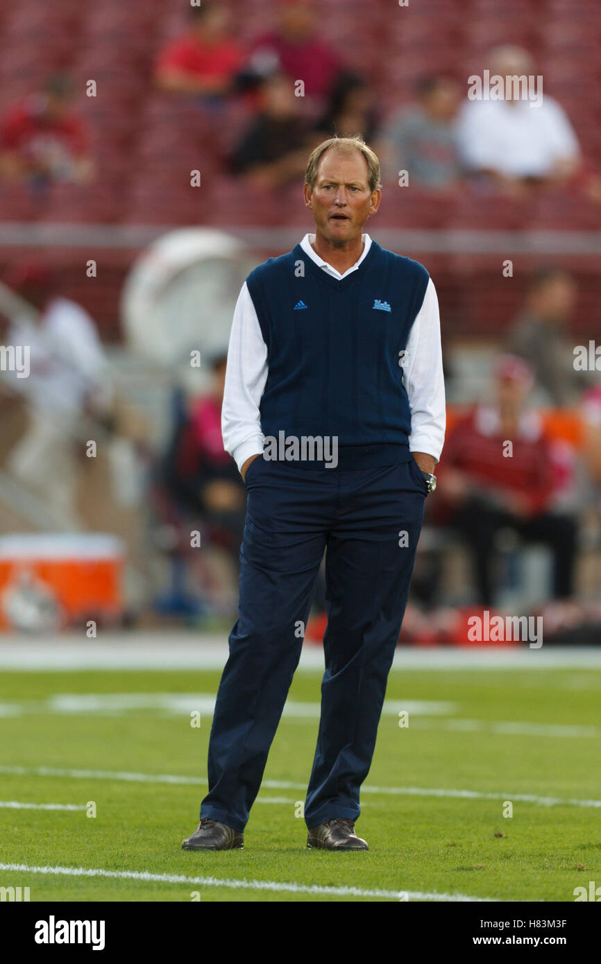 Oct 1, 2011; Stanford CA, USA; UCLA Bruins head coach Rick Neuheisel ...