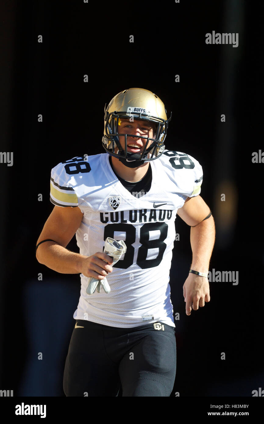 Oct 8, 2011; Stanford CA, USA; Colorado Buffaloes tight end Kyle Slavin ...