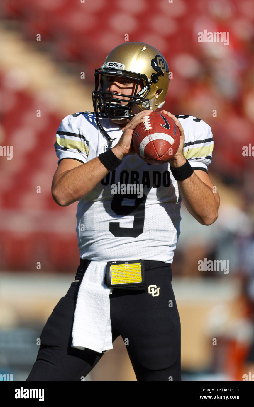 Oct 8, 2011; Stanford CA, USA; Colorado Buffaloes quarterback Tyler ...