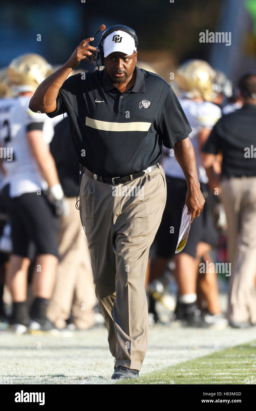 Oct 8, 2011; Stanford CA, USA; Colorado Buffaloes head coach Jon Embree ...