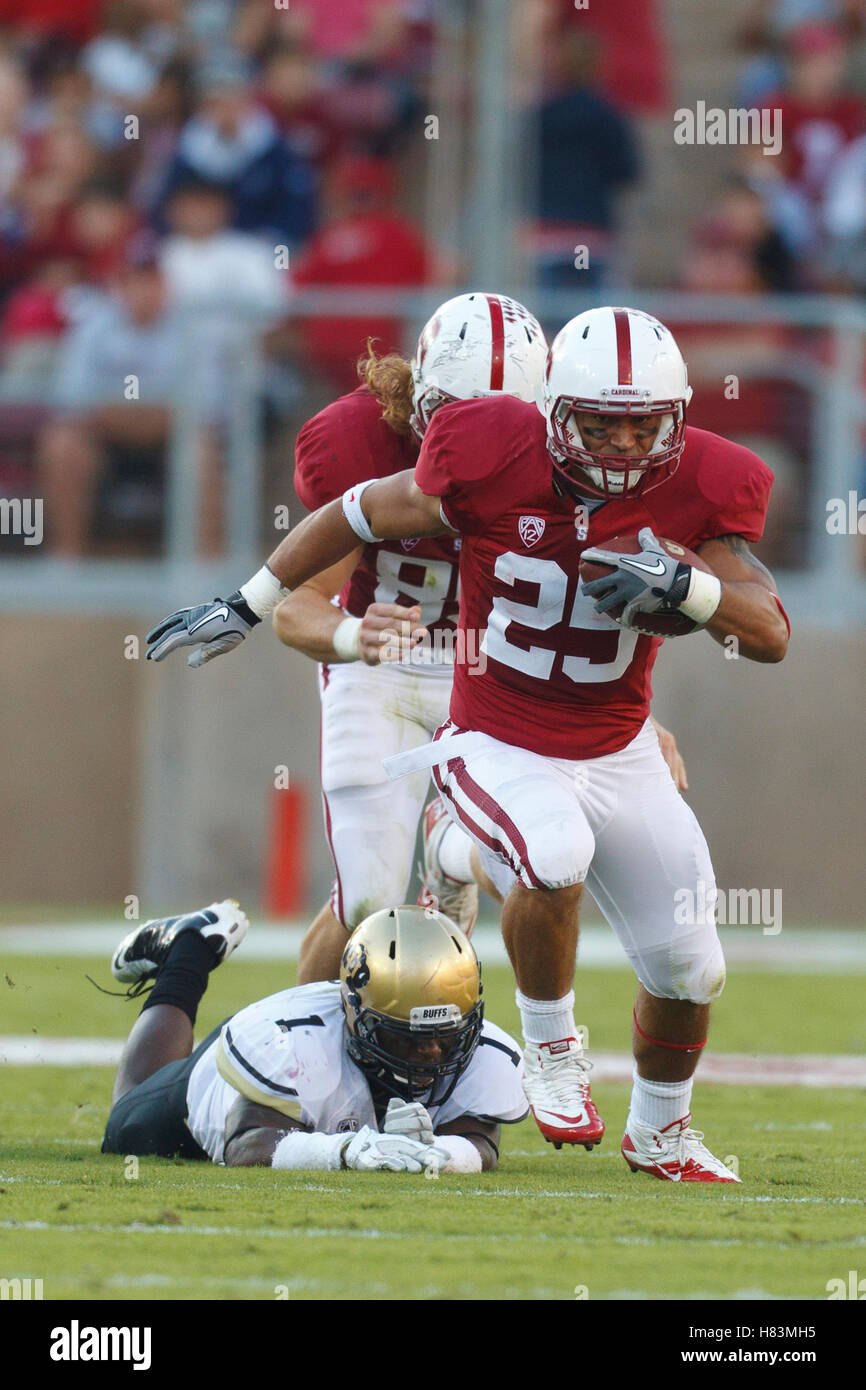 Oct 8, 2011; Stanford CA, USA; Stanford Cardinal running back Tyler ...