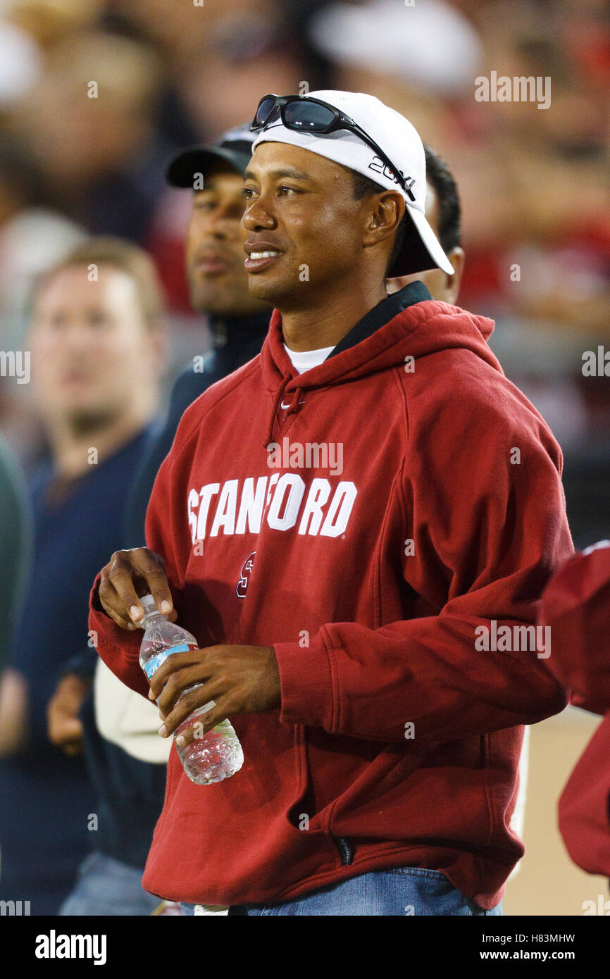 Oct 8, 2011; Stanford CA, USA; Tiger Woods on the sidelines during the ... Oct 8, 2011; Stanford CA, USA; Tiger Woods on the sidelines during the ...