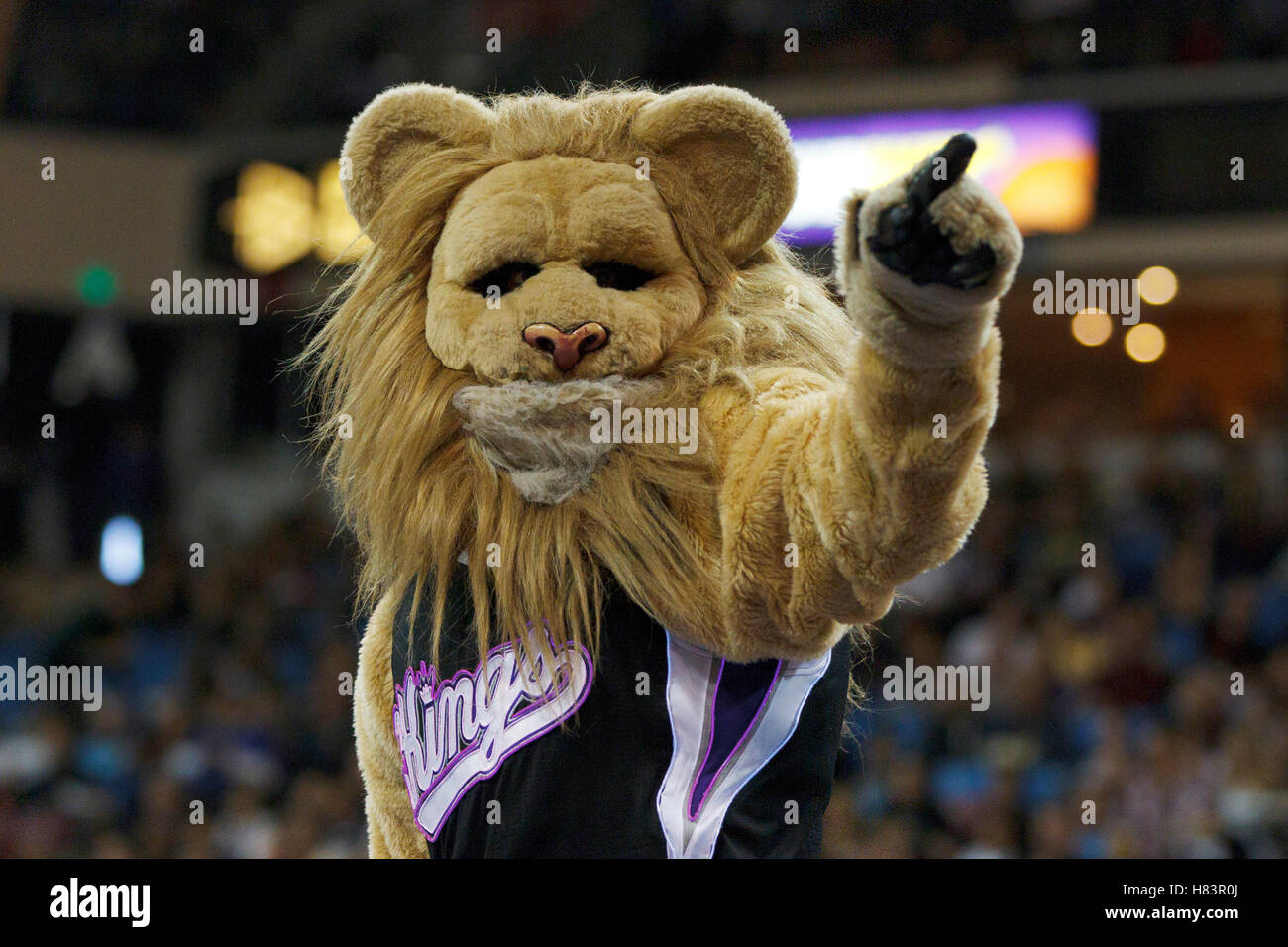 Jan 8, 2012; Sacramento, CA, USA; The Sacramento Kings mascot performs ... Jan 8, 2012; Sacramento, CA, USA; The Sacramento Kings mascot performs ...