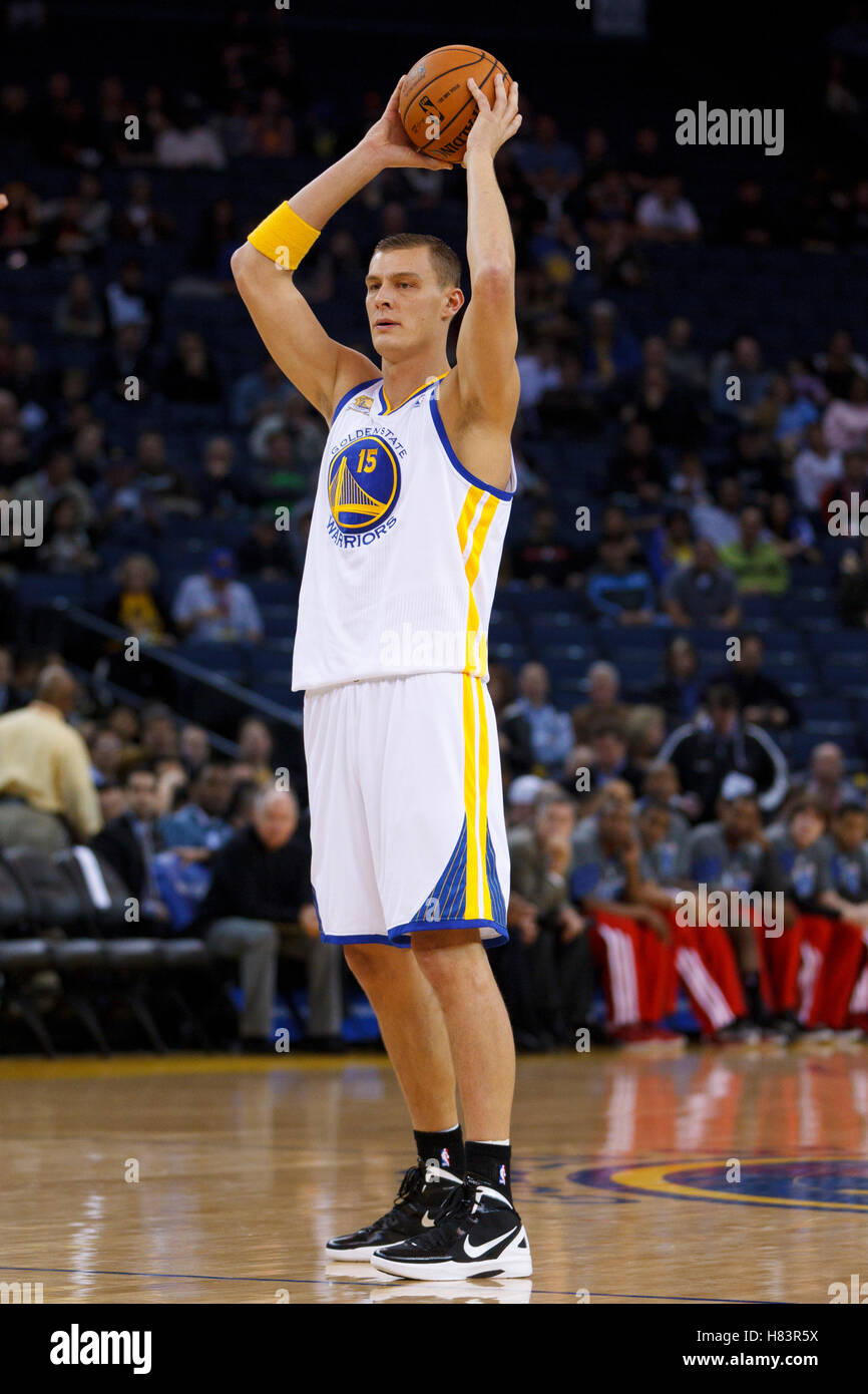 Jan 25, 2012; Oakland, CA, USA; Golden State Warriors center Andris ...