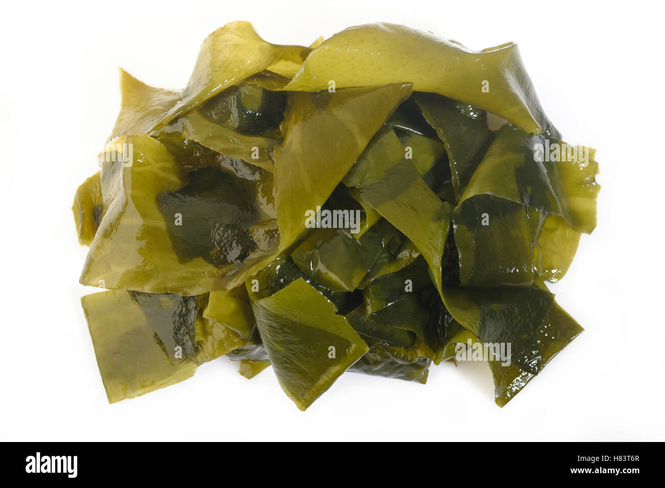 Fresh seaweed wakame isolated on white background Stock Photo - Alamy