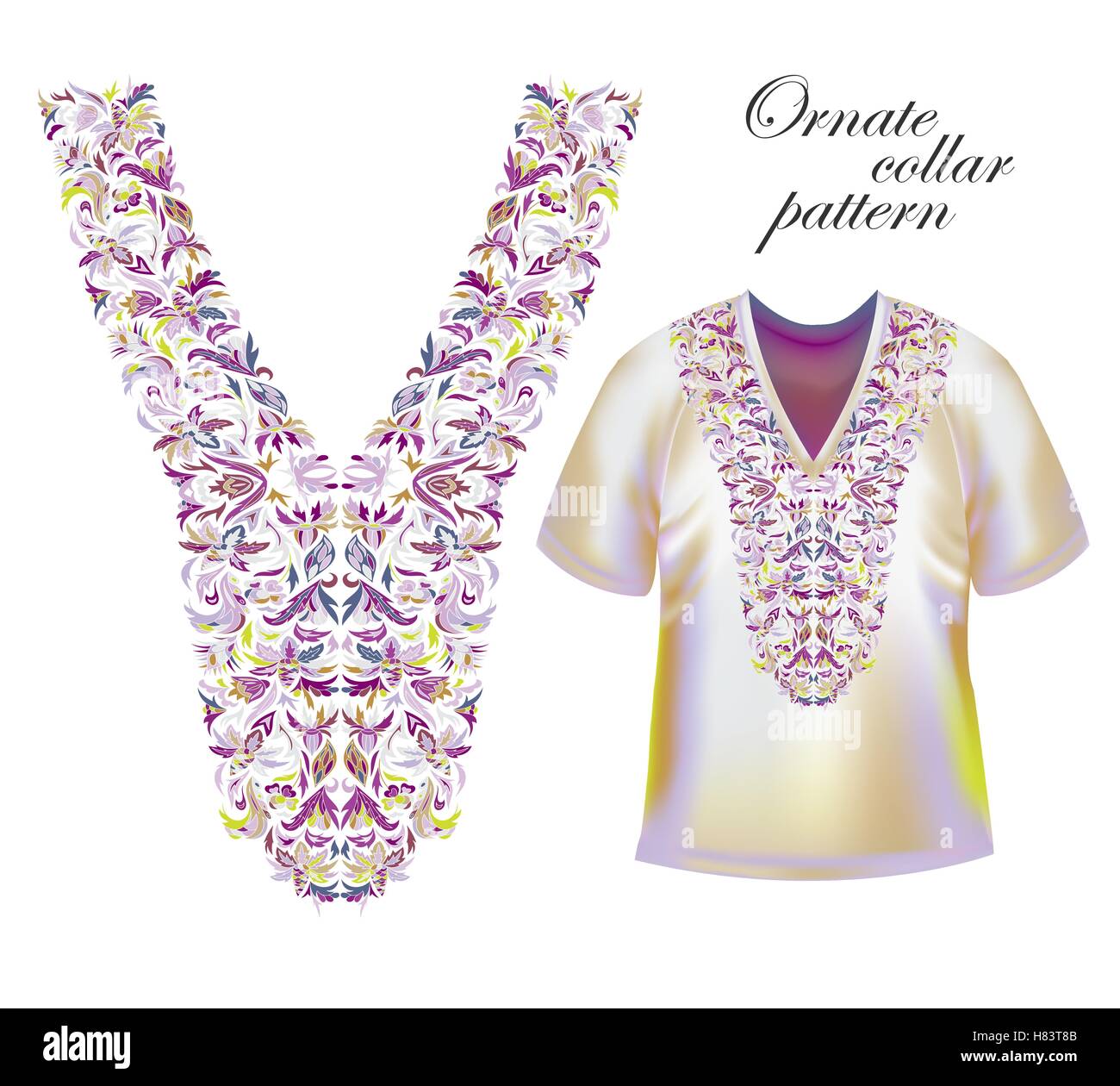 Embroidered tunic Stock Vector Images - Alamy