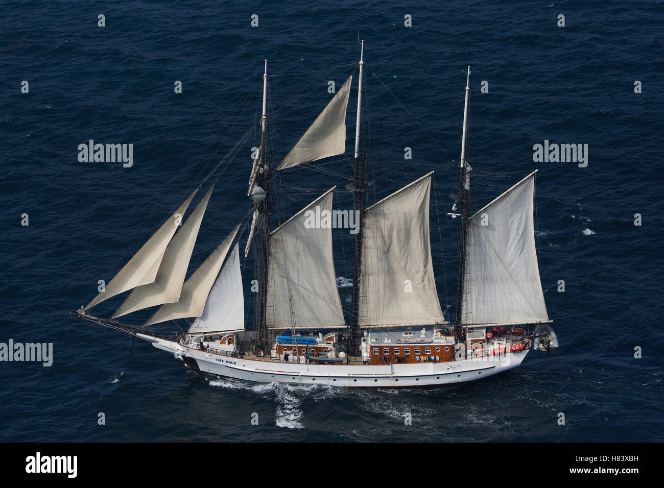 Three-masted schooner, California Stock Photo - Alamy