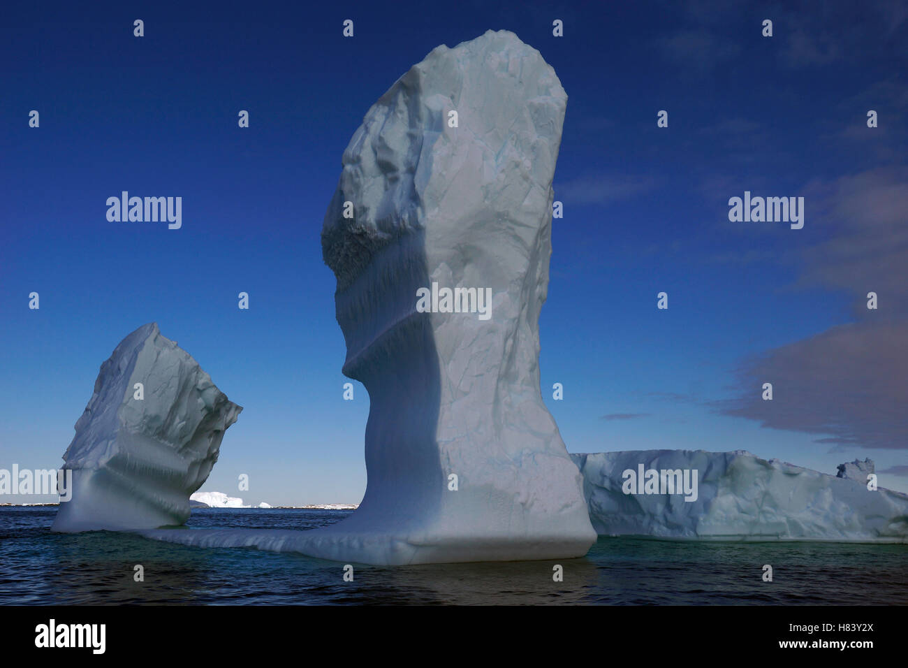 Glacier ice stacks in fjord landscape, Greenland, Denmark Stock Photo ...