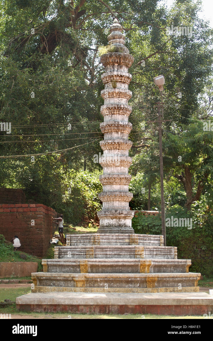 Light Pillar of an ancient temple in Goa, India Stock Photo - Alamy
