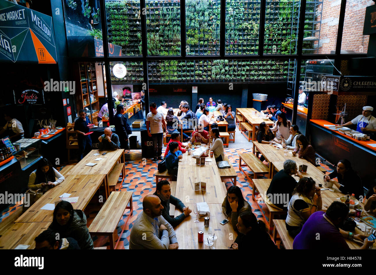 Mercado Roma hip food market in the Roma neighborhood in Mexico City ...