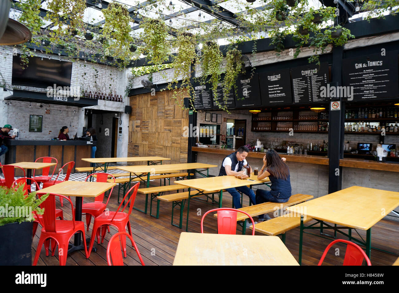 Mercado Roma hip food market in the Roma neighborhood in Mexico City ...