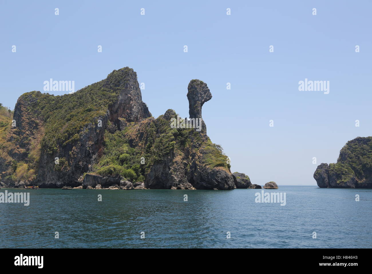 Island looks like a turtle or dinosour in Krabi province Stock Photo ...