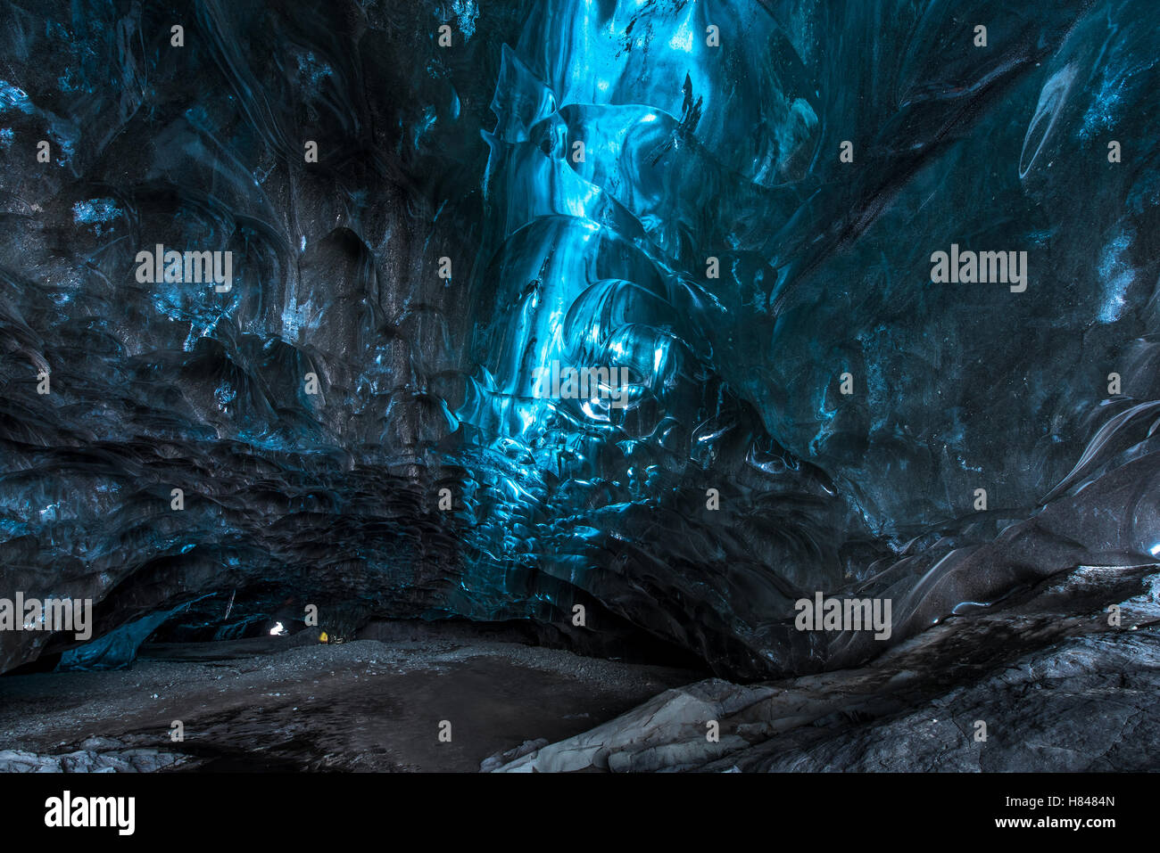Inside Ice caves in Iceland Stock Photo - Alamy
