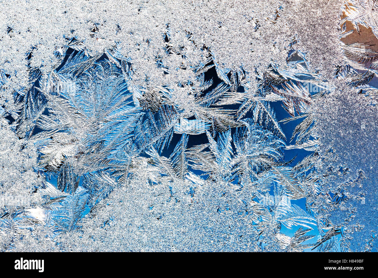abstract frost pattern on winter window glass Stock Photo - Alamy