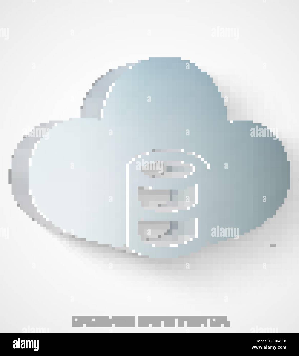 Programming icon: extruded Metallic Database With Cloud with transparent shadow, EPS 10 vector ...