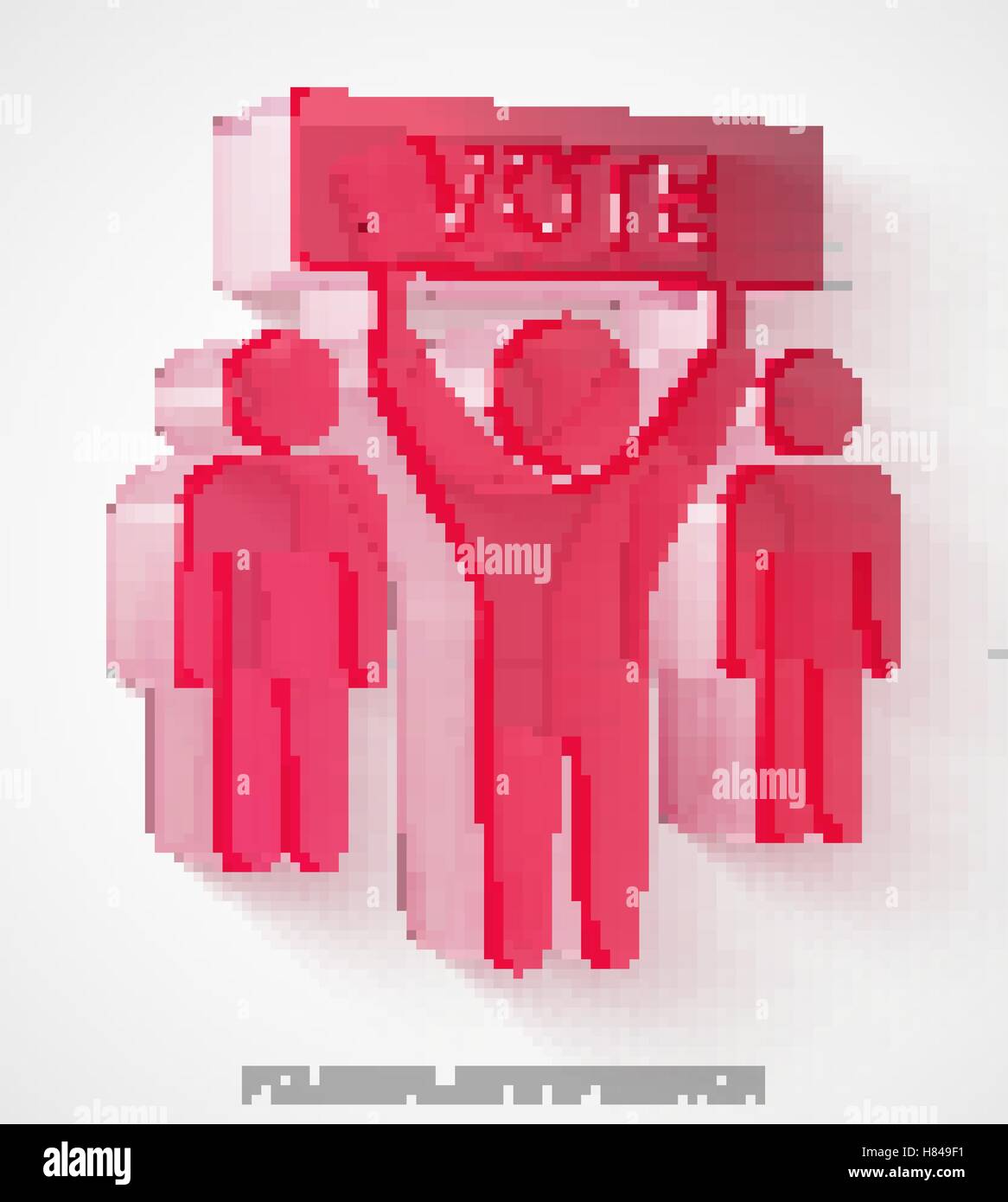 Political icon: extruded Red Transparent Plastic Election Campaign with ...